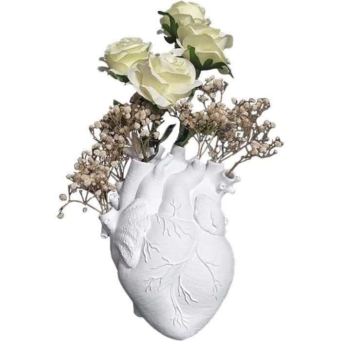Vase En Forme De Coeur Anatomique,Vase Blanc,Résin Pots,Ornement De ...