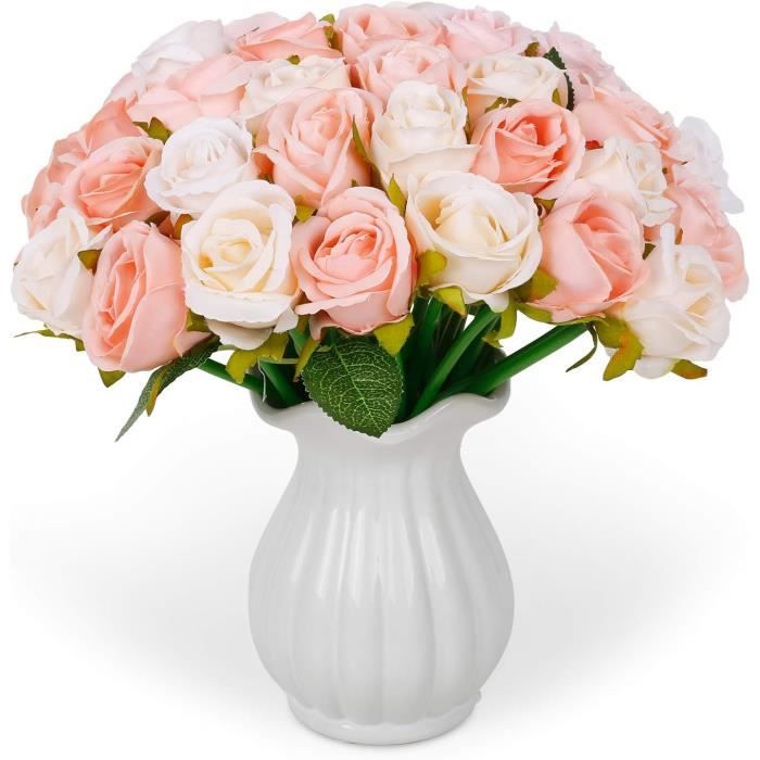 Roses Artificielles - Tige Unique - Bouquet de Mariage ou Jardin - Lot ...