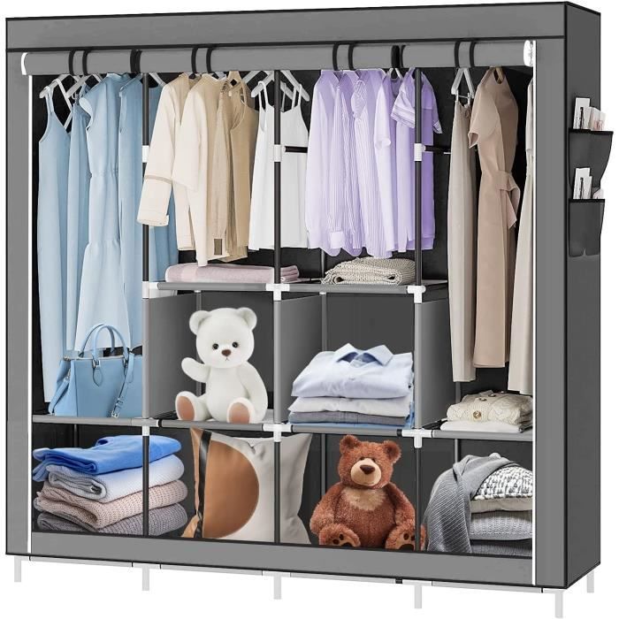 Armoire De Rangement Garde-Robe Pliable En Tissu Intissé Garde-Robe ...