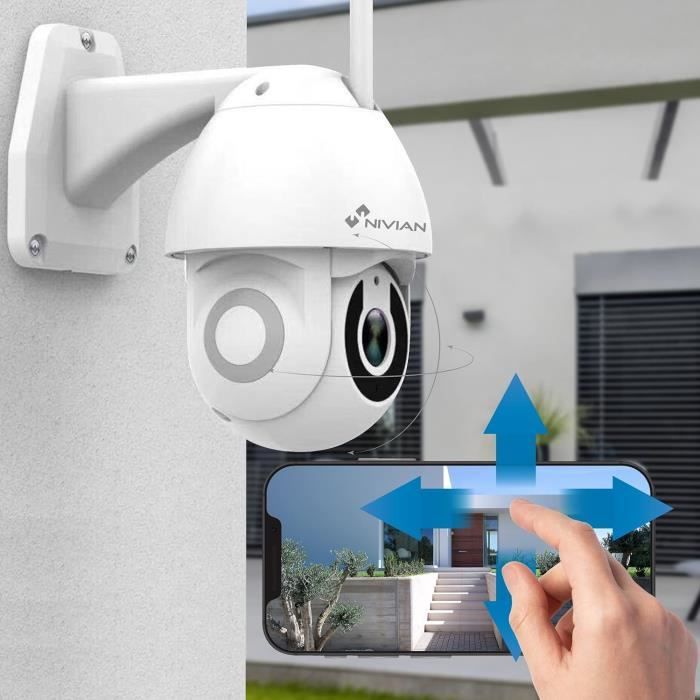 Caméra de sécurité NIVIAN WiFi 2K avec Vision Nocturne et Détection de ...