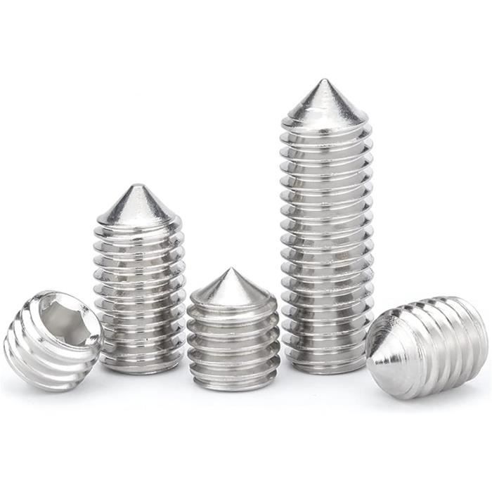 Vis Sans Tête Coniques M6 Vis Sans Tête Hexagonales En Acier Inoxydable ...