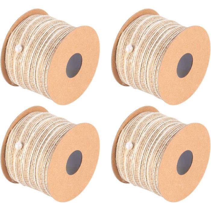 Lot de 4 rouleaux de corde en toile de jute naturelle pour bricolage ...