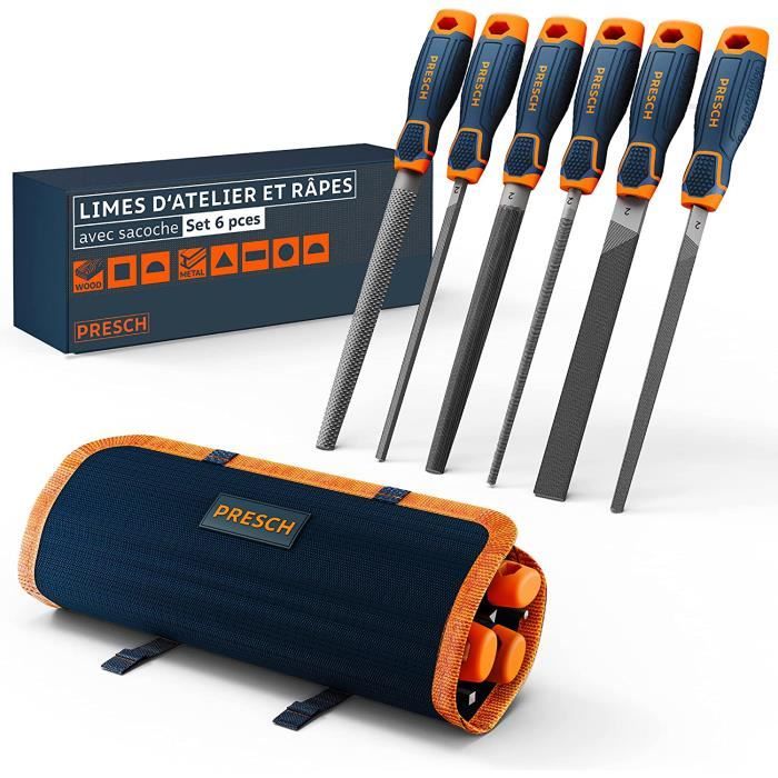 Set de limes pour métal et bois 6 pièces avec sacoche - Set de limes ...
