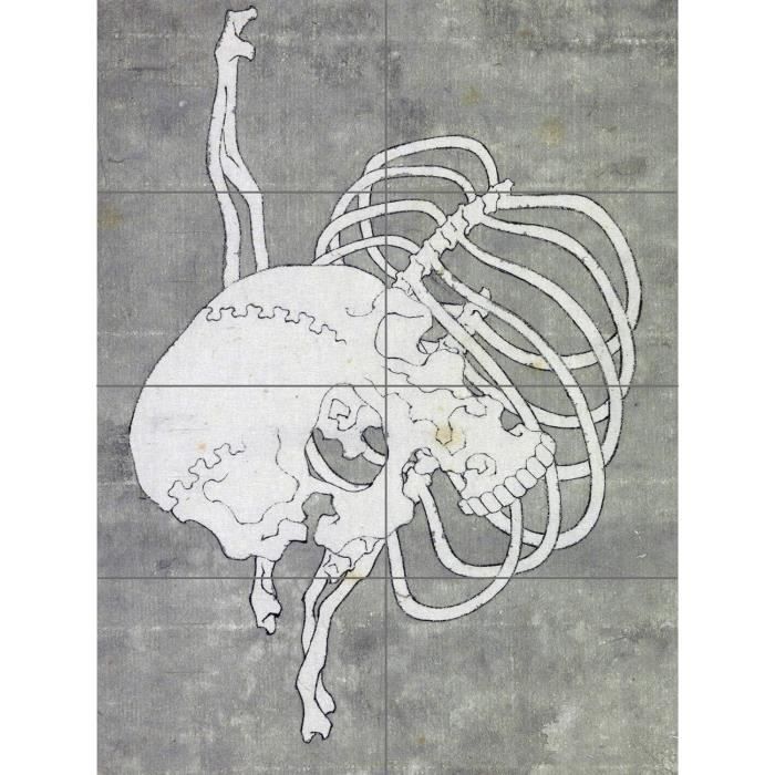 Hokusai Skull Rib Cage Macabre Japanese Painting Xl Giant Panel Poster ...
