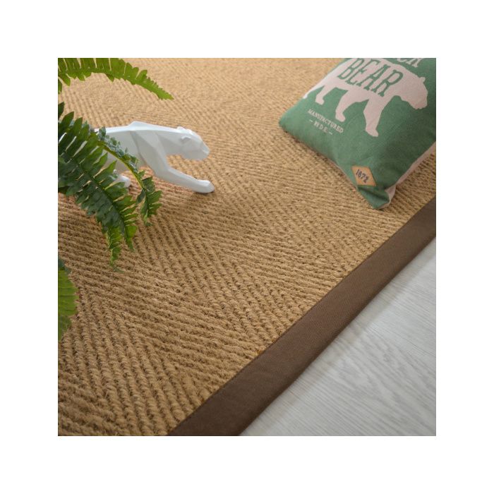 Tapis Coco - Paravan chevron - Ganse coton marron - 200 x 290 cm ...
