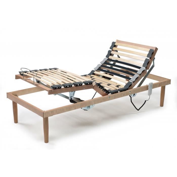 Dmora - Sommier simple Damiana, Sommier à lattes en bois avec moteur ...