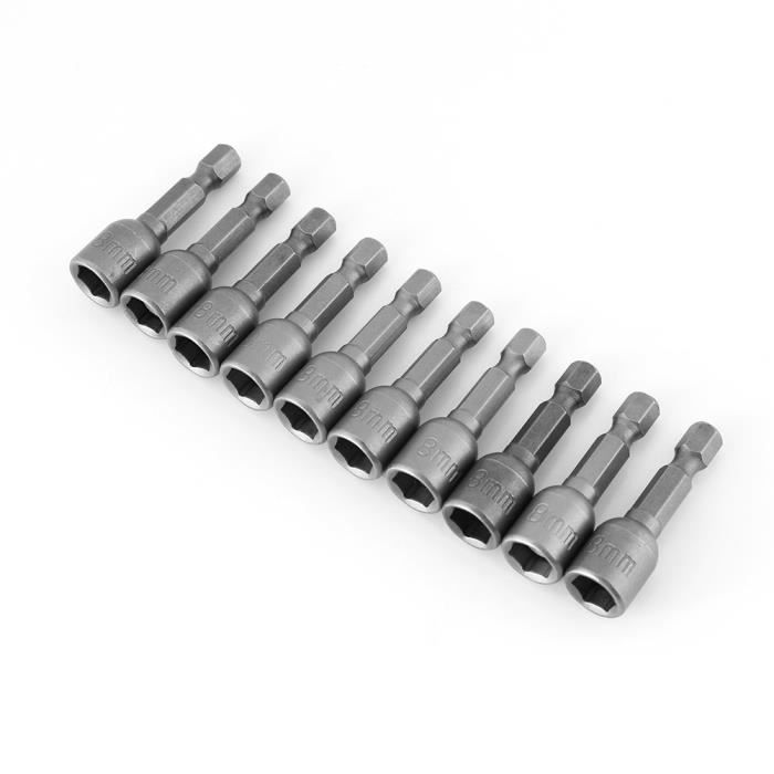 Duokon Douille hexagonale métrique 10pcs / set 1/4 'Shank Metric Hex ...