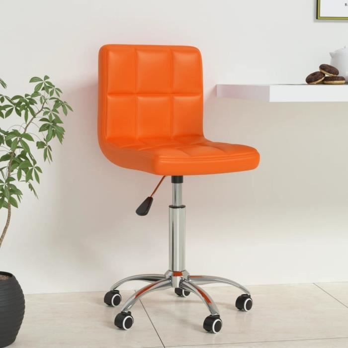 MEN-Chaise de bureau pivotante Orange Similicuir 334340 - Cdiscount Maison