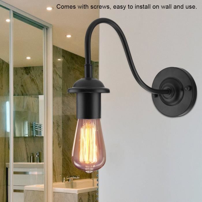 Garosa applique murale en fer Applique murale simple en fer noir de ... Garosa applique murale en fer Applique murale simple en fer noir de ...