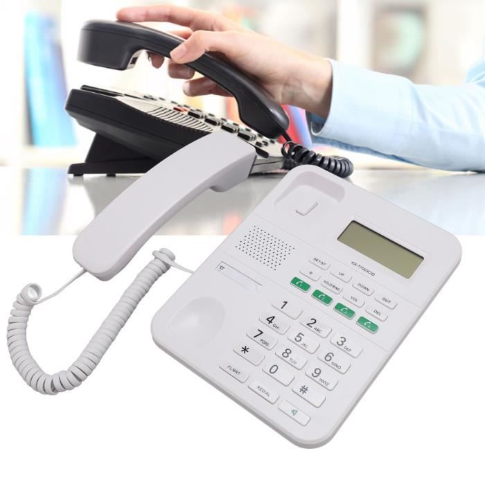 HURRISE téléphone avec identification de l'appelant Téléphone fixe filaire 4 niveaux de volume ...