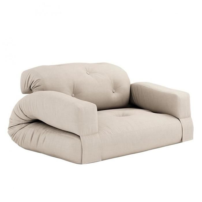 Canapé futon standard convertible HIPPO SOFA couleur beige - Cdiscount ...