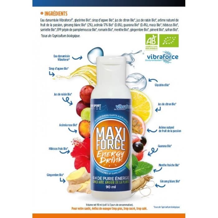 MAXIFORCE ENERGY DRINK - 90ML – NATURÈGE - Cdiscount Sport