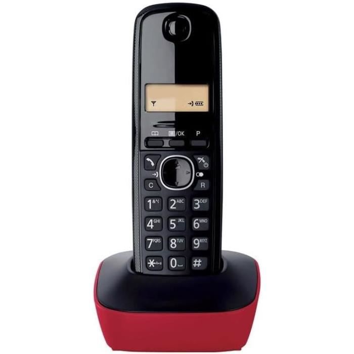 Téléphone sans fil design rouge Prendeluz - Cdiscount Téléphonie