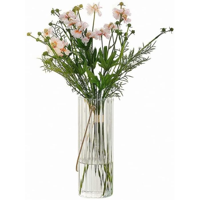 Vase à Fleurs en Verre - Vase en Verre Transparent - Vase Haut en Verre ...