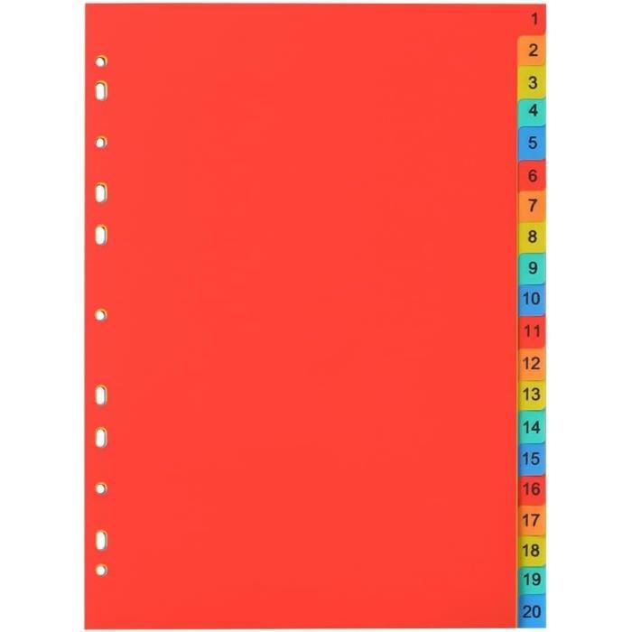 SJBAUTYO 20 Intercalaires Classeur A4 Intercalaires,Feuillets ...