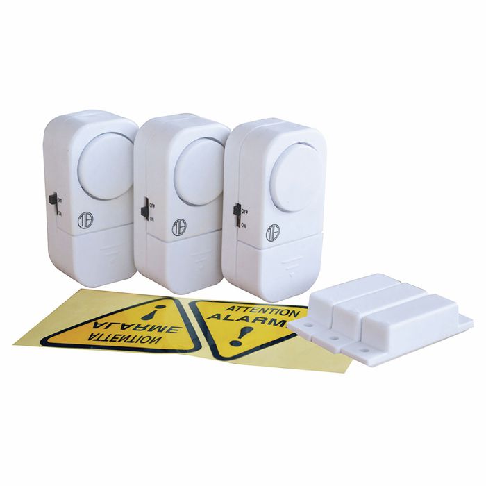 3 mini-alarmes sans fil à contact magnétique - Cdiscount Bricolage