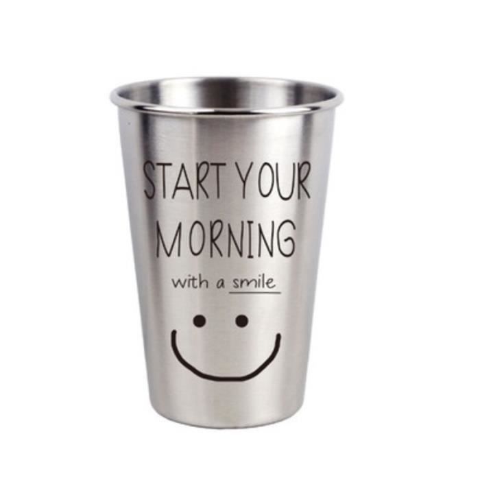 BOL,BH-500ml--Chope à bière en métal en acier inoxydable de 500 Ml ...