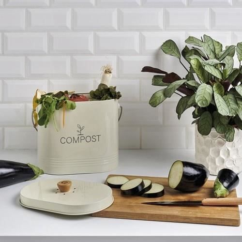 Seau à compost - GUILLOUARD - Ovale - Capacité 7L - Avec filtre à ...