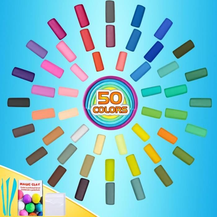 Pate A Modeler-50 Couleurs Argile Autodurcissante Pâte À Modeler ...