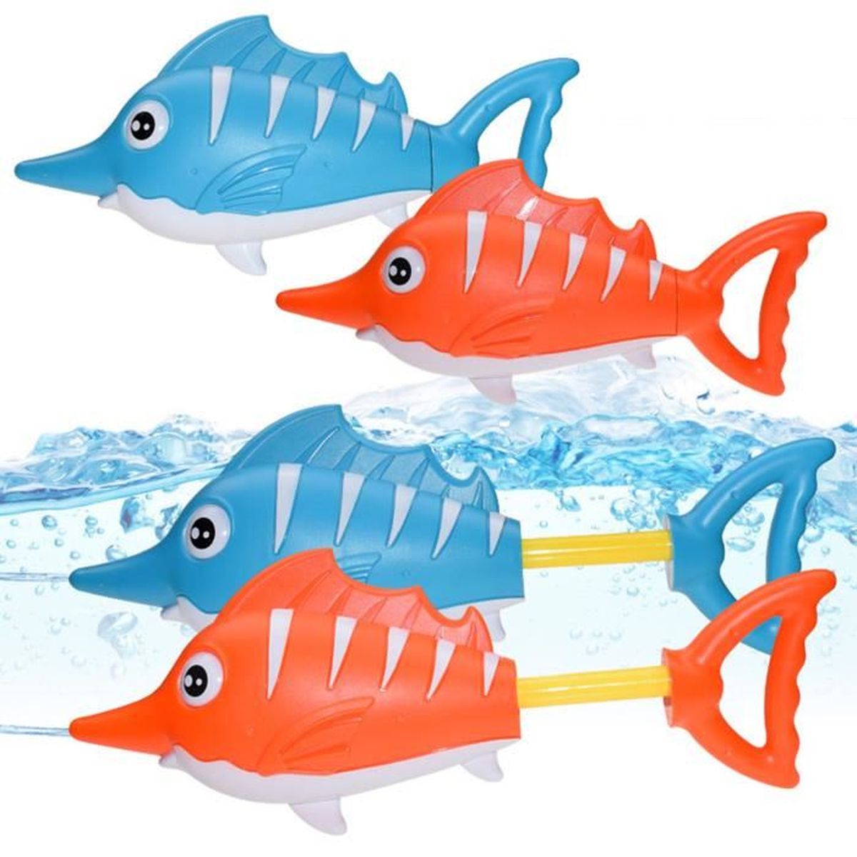 Lot de 4 Pistolets à Eau en Forme de Poissons Puissant Jouet de Plage ...
