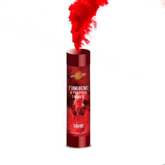 Fumigène a Main 1 MINUTE couleur Rouge - Allumage Frottoir, durée 60 ...