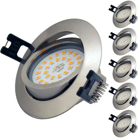 Led Spot Encastrable Extra Plat Dimmable Ip44, Éclairage Encastré De Salle De Bain 6 * 5W Ac ...