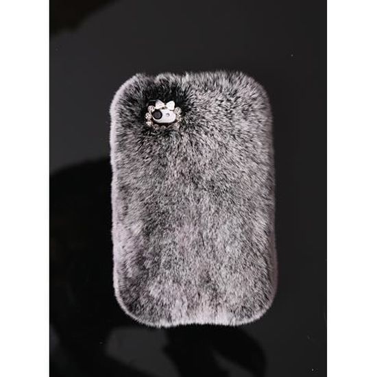 COQUE IPHONE 6 Fourrure Lapin Gris - Cdiscount Téléphonie