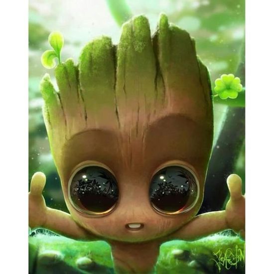 Diamond Painting Set Complet D'Images Groot Anime Boy Mignon Arbre ...