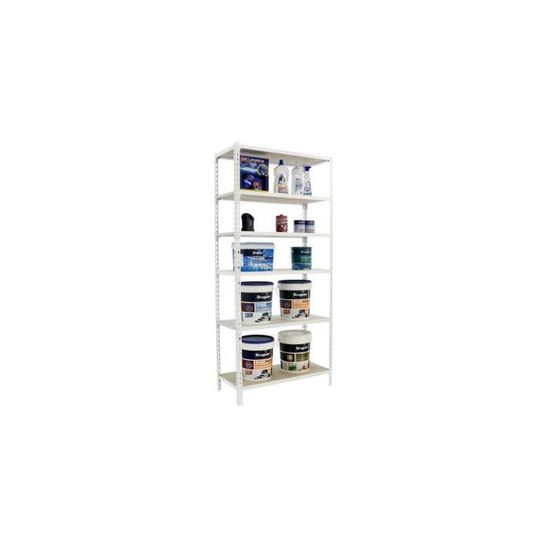 Étagère métallique 6 niveaux - MADERCLICK - MEGAPLUS - 2500 x 1200 x 500 mm - Blanc - 150 kg par ...