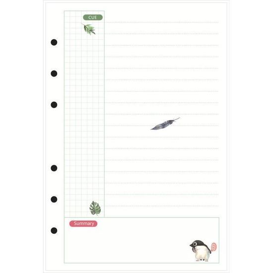 CARNET DE NOTES,Cornell-A5--Cahier à feuilles mobiles A5 A6, 2023, 45 ...