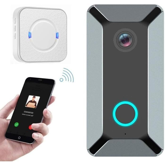 Sonette Sans Fil Extérieur Etanche Camera, 720P Hd Interphone Video Wifi Smartphone Avec ...