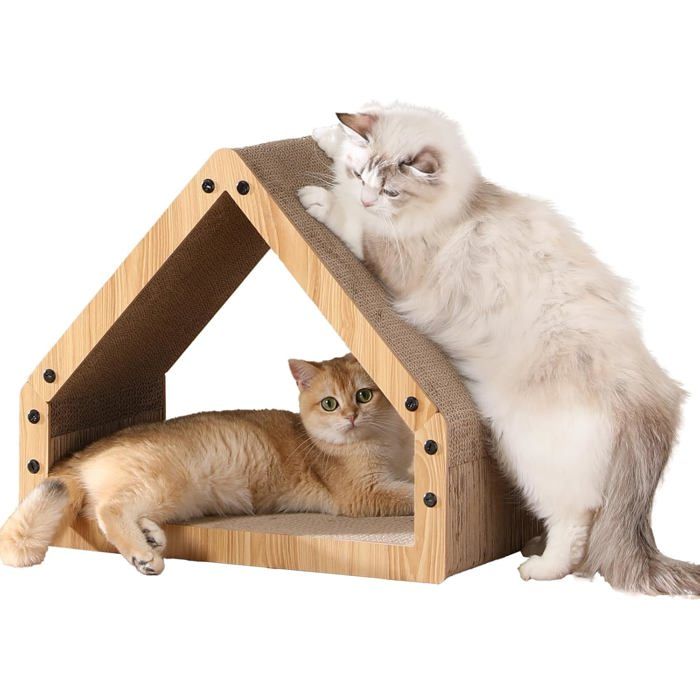 Griffoir chat en carton confortable, surface biseautée 42 cm, charge ...
