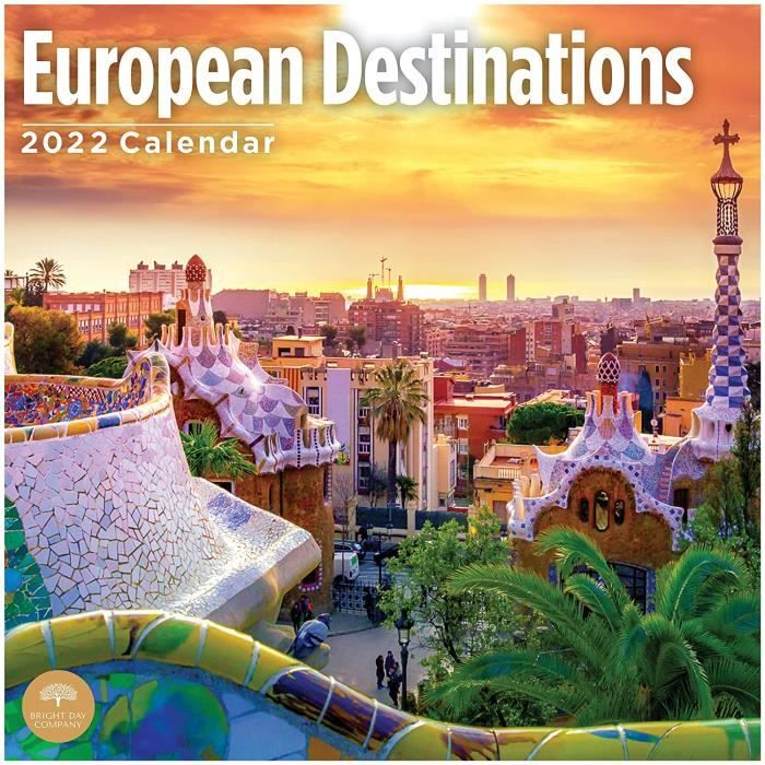 Calendrier mural 2022 pour destinations européennes - bright day - 30,5 x 30,5 cm - Cdiscount ...