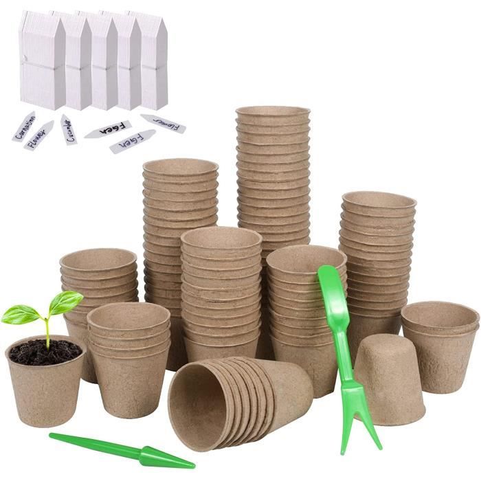 100 Pièces Pot de Semis, 8cm Rondes Pots s, Pots de Semis s pour Semis ...