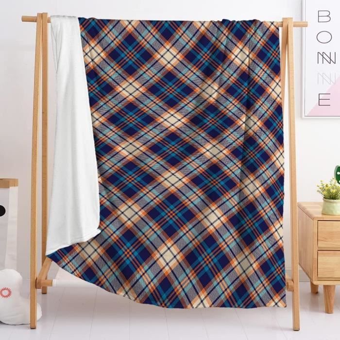Couverture Polaire Plaid Douce Et Chaude Hiver, Classique Imprimé Plaid ...