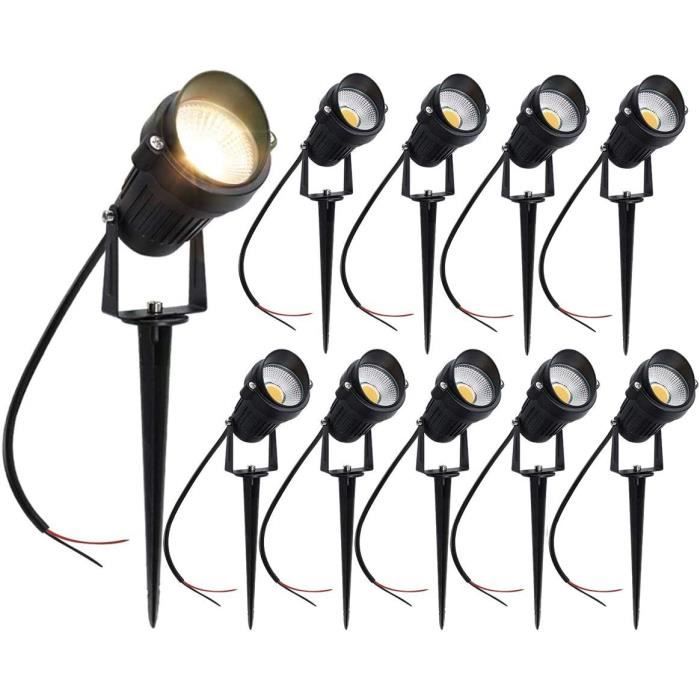 Lot de 10 Spot LED Cob 5W 220V Spots Jardin Orientables avec Piquet ...