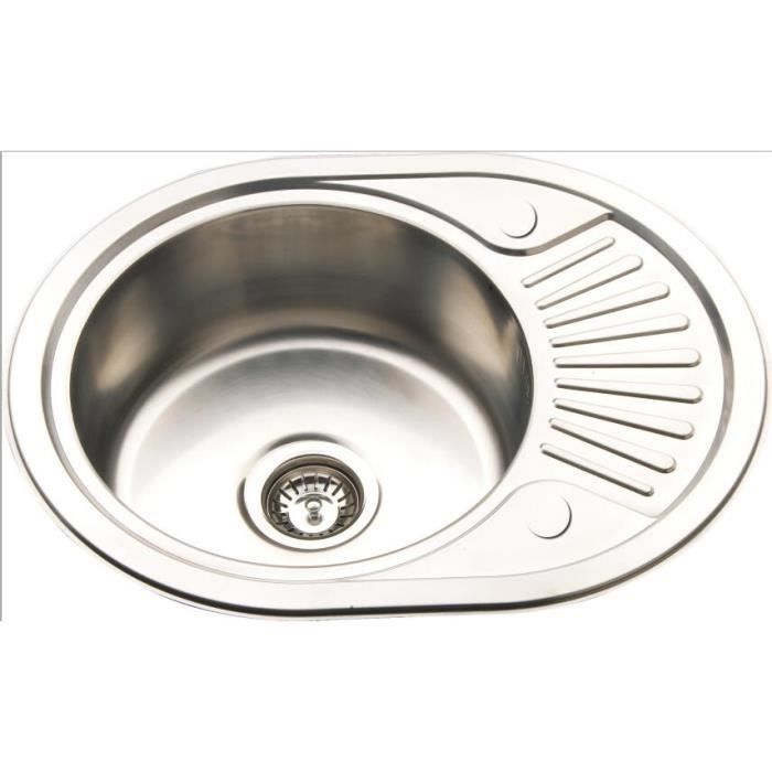Petit évier rond encastrable avec égouttoir réversible (RB58 ...