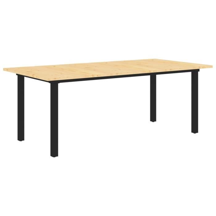 LIN-Table de salle à manger 200x100x74,5 cm Bois de pin solide #17 ...