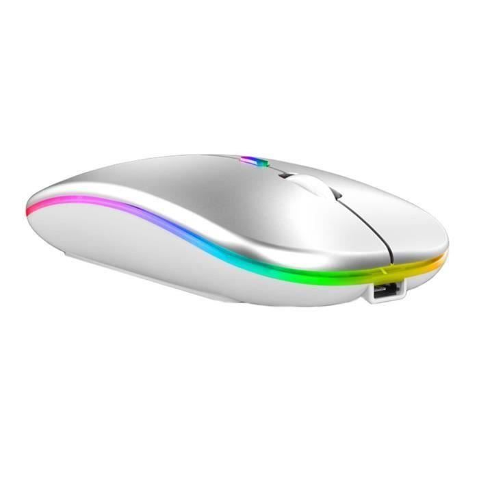 Souris ordinateur,Souris RGB Rechargeable USB sans fil,2.4GHz,1600DPI ...