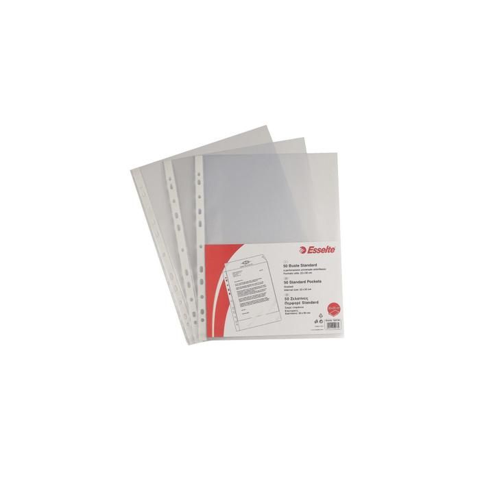 Esselte Pochette perforée 220 x 300 mm transparent ( pack de 50 ...
