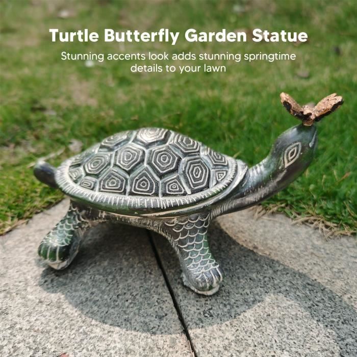 Fydun Statue de jardin papillon tortue Tortue papillon jardin statue ...