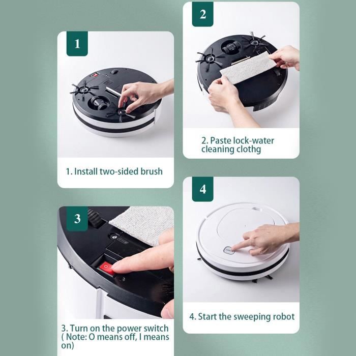 Robot Nettoyeur Robot de balayage automatique intelligent Rechargeable ...