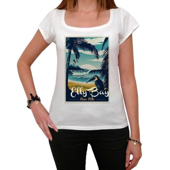 Femme Tee-Shirt Plage Elly Bay Pura Vida – Elly Bay Pura Vida Beach – T ...