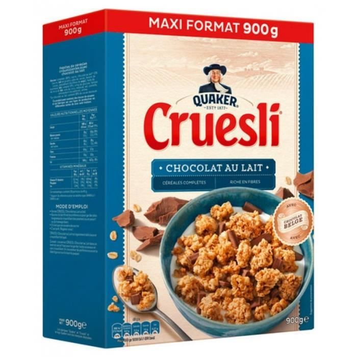 Quaker Cruesli Chocolat Au Lait Maxi Format 900g (lot de 4) - Cdiscount ...