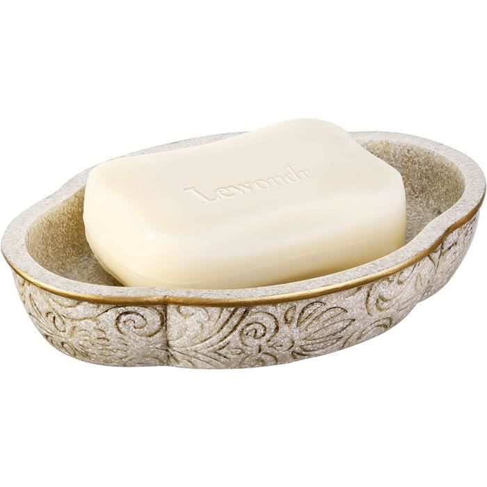 Lewon Porte-Savon en Résine, 14x10x2,5cm Plateau de Savon Ovale avec ...