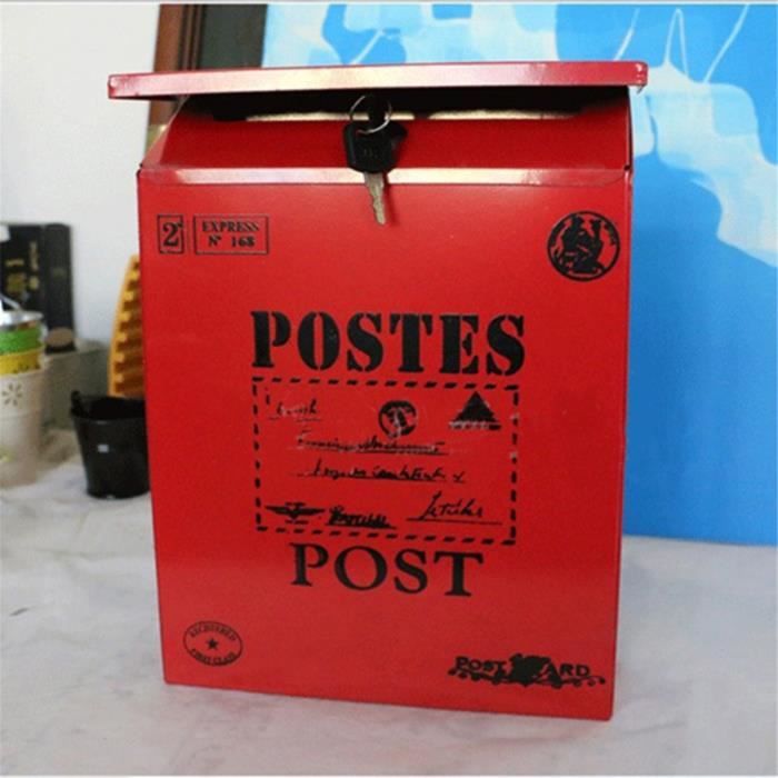TEMPSA Boîte Postale en Fer rétro Pour Décoration Maison ROUGE ...