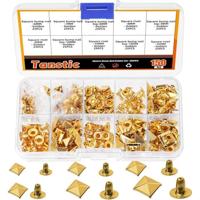 Lot De 150 Rivets Pyramidaux À Pointes 6 Mm, 7 Mm, 8 Mm, 9 Mm, 10 Mm ...