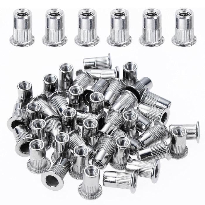 200 Pièces Rivet Ecrou M3, Écrous À Rivets En Acier Inox, Assortiment ...