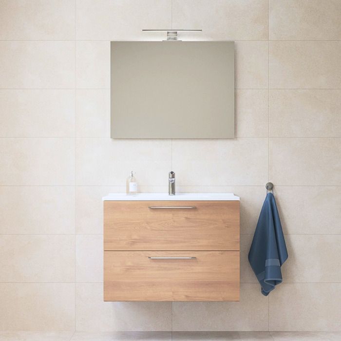 Vitra - Mia ensemble avec meuble préassemblé 59x61x39,5 cm + miroir ...