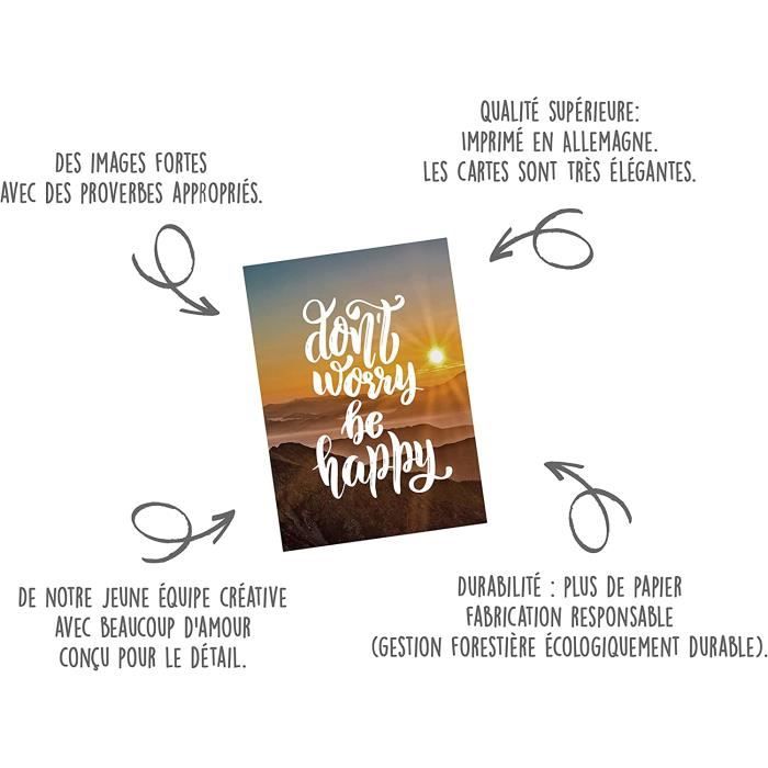 Set de 25 cartes postales de vie et de moments avec dictons - Cadeau d ...